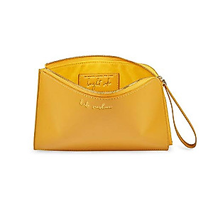 KATIE LOXTON Hello Sunshine Womens Vegan Leather Secret Message Pouch Clutch Ochre