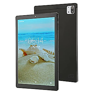 RTLR Tablet PC, 3 Card Slots 10 Inch Tablet 5G WiFi 4GB RAM 64GB ROM 100‑240V for Games (US Plug)