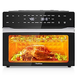 Beelicious Pro 32QT Extra Large Air Fryer, 19-In-1 Air Fryer Toaster Oven Combo with Rotisserie and Dehydrator, Digital Convection Oven Countertop Airfryer Fit 13" Pizza, 1800w, Black