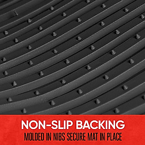 Motor Trend FlexTough Performance All Weather Rubber Car Floor Mats - 3 Piece Floor Mats Automotive Liners for Cars Truck SUV, Heavy-Duty Waterproof (Black)