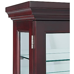 Displays2go 34" Countertop/Wall Mount Display Case, Adjustable Shelves, Locking - Mahogany (DCC3422MH2)