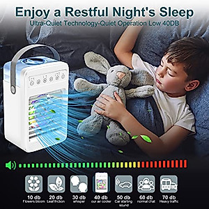 2023 Newest Upgraded Mini Air Conditioner,Air Conditioners Portable for Room,Oscillating Portable Small Ac with Timer,4 Speeds 2 Cool Mist,Small Air Conditioner for Room Kitchen Office Bedroom…