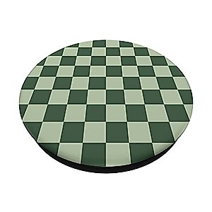 Sage Green Checkered Checkerboard Pattern PopSockets Swappable PopGrip