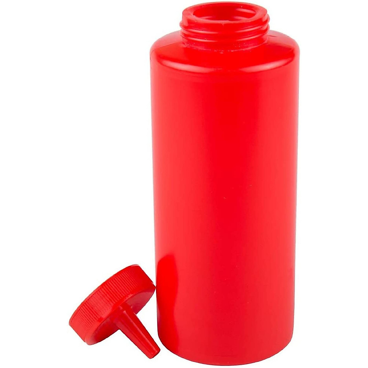 TrueCraftware-Set of 12 Squeeze Condiment Dispensing Bottles 12 oz Red- Plastic Squeeze Bottle For Sauces Spreads Ketchup Mustard Mayo Hot sauces and Olive oil