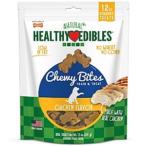Nylabone Healthy Edibles Chewy Bites Dog Training Treats Chicken, 12 Ounce (1 Count)