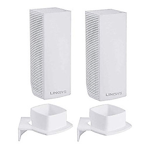 Koroao Wall Mount Holder for Linksys Velop Tri-Band AC2000/AC6600/AC4400/AC2200 Whole Home WiFi Mesh System by Koroao, Linksys Velop Mesh Router Holder (2PACK)