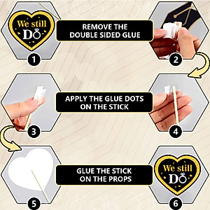 50th Wedding Anniversary Photo Booth Props, Fully Assembled Happy Wedding Anniversary Decorations, Black and Gold Funny Prom Photo Props