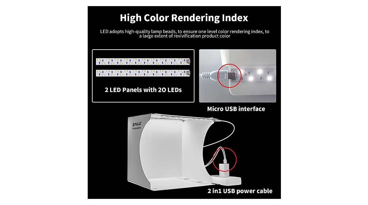 Qulable Mini Photo Studio Box with 6 Backgrounds for Small Product ...