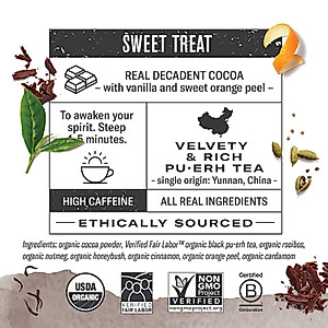 Numi Organic Tea Chocolate Puerh, 16 Count Box of Tea Bags (Pack of 3)Â