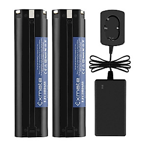Exmate 2Pack 9.6V 3.5Ah Ni-MH Replacement Battery with Multivolt 1.2V-18V Ni-MH/Ni-CD Battery Charger Compatible with Makita 9000 9001 9002 9033 9600 193890-9 192696-2 632007-4
