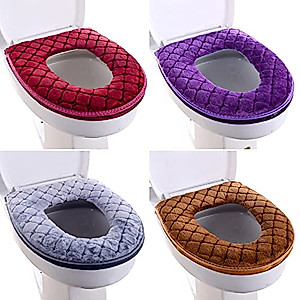 Toilet Seat Cover Pad Soft Toilet Seat Cushion Toilet Seat Warmer Washable Toilet Seat Cover Mat With Zipper Closure Toilet Seat Mat U Shaped Toilet Seat Covers For Bathroom Toilet Seat Cover Pad With