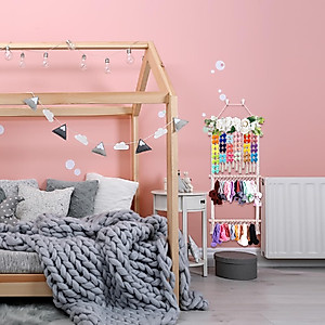 mligril Headband Holder for Girls Hair Bows, Baby Headbands Organizer Storage Hair Clips Hanger Storage Flower Boho Wall Hanging Decor for Nursery Room