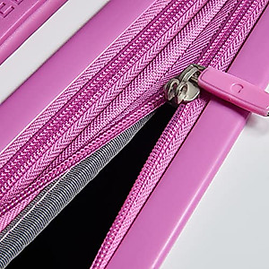 DELSEY Paris Christine Hardside Expandable Luggage with Spinner Wheels, White with Mauve Trim, Carry On 20 Inch