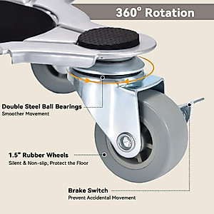 CypherCore Furniture Dolly with 5 Wheels Heavy Duty, Moving Dolly with Lifter Tool 1600 LBS Load Capacity, Carbon Steel Panel Easy Sliders Dolly for Moving Appliances, Sofa, Tables, Refrigerators