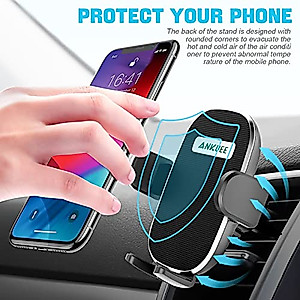 Car Phone Holder Mount for Air Vent, Hands Free Easy Clamp Universal Cell Phone Holder, Thick Case Big Phone Friendly Automobile Cradles, Compatible with All Android, iPhone 13/Max/XR, Samsung Galaxy