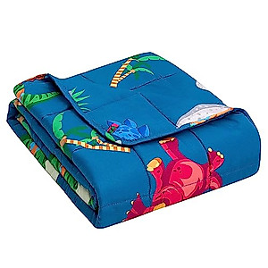 yescool Weighted Blanket (7 lbs, 41" x 60", Dianasour) Cooling Heavy Blanket for Sleeping Perfect for 60-90 lbs, Throw Size Breathable Blanket with Premium Glass Bead, Machine Washable