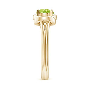 Angara Natural Peridot Solitaire Ring for Women in 14K Yellow Gold Size-9 (Grade-AAA | Size-6mm) | August Birthstone Jewelry Gift for Women | Birthday | Wedding | Anniversary | Engagement
