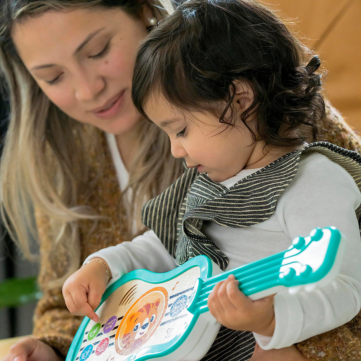Baby Einstein Sing & Strum Magic Touch Ukulele Wooden Musical Toy, Ages 6 Months+, Multicolored