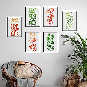 10 Pieces Leaf Painting Stencils Leaf Wall Stencil Botanical Leaves Reusable DIY Crafts Drawing Templates Stencils for Painting on Wood Wall Canvas Card Home Decor