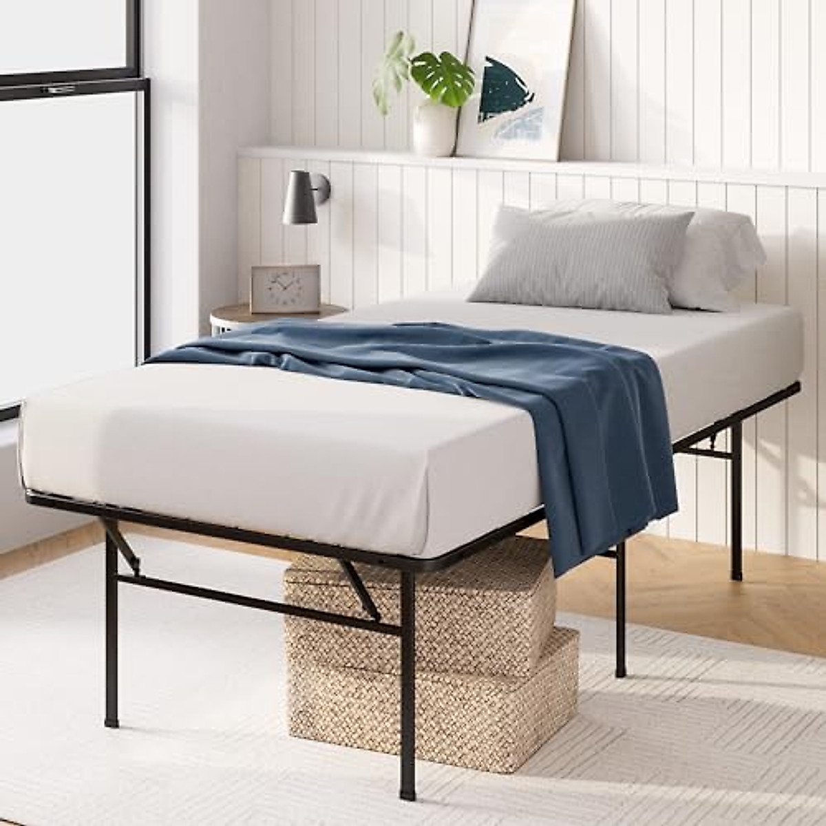 ZINUS SmartBase Heavy Duty Mattress Foundation, 18 Inch Metal Platform Bed Frame, No Box Spring Needed, Sturdy Steel Frame, Underbed Storage, Twin XL