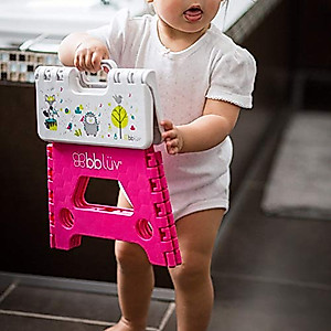 bblüv - Step - Safe One-Hand Folding Step Stool for Kids - Toddler Step Stool - Lightweight Folding Step Stool, Easily Opens with a Flip, Compact and Easy to Clean (Pink)
