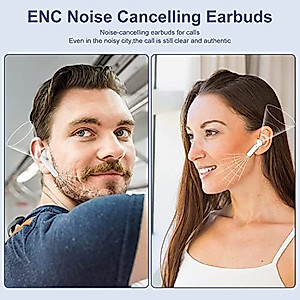 Wireless Earbuds, Bluetooth 5.3 Wireless Headphones with Noise Cancelling Microphone, IPX7 Waterproof Bluetooth Earphones, 30H Playtime Hi-Fi Stereo Sound Headset for iPhone/Android/Samsung