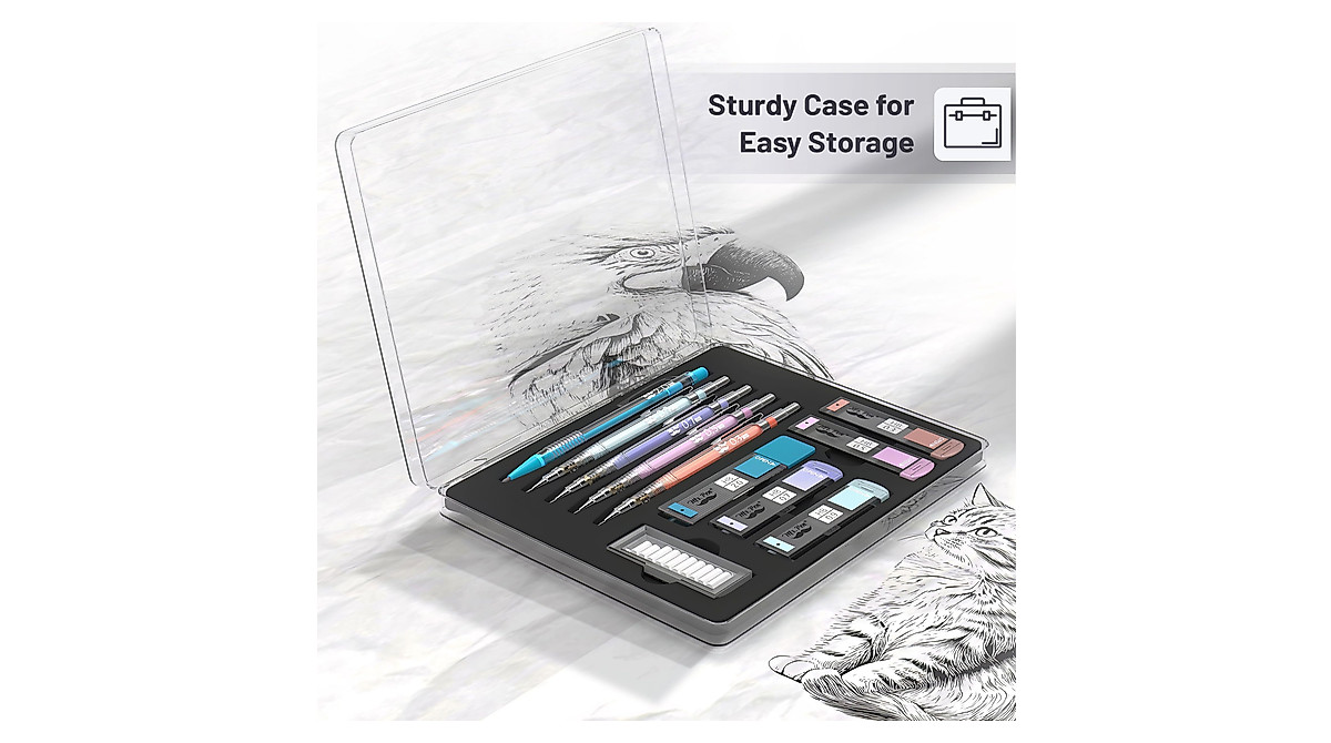 Mr. Pen Pastel Mechanical Pencil Set with 5 Sizes & Refills