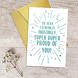 Qiliji Cute Proud of You Card, Congratulations Card for New Job, Promotion, Graduation, Exam Pass, Proud Encouragement Card