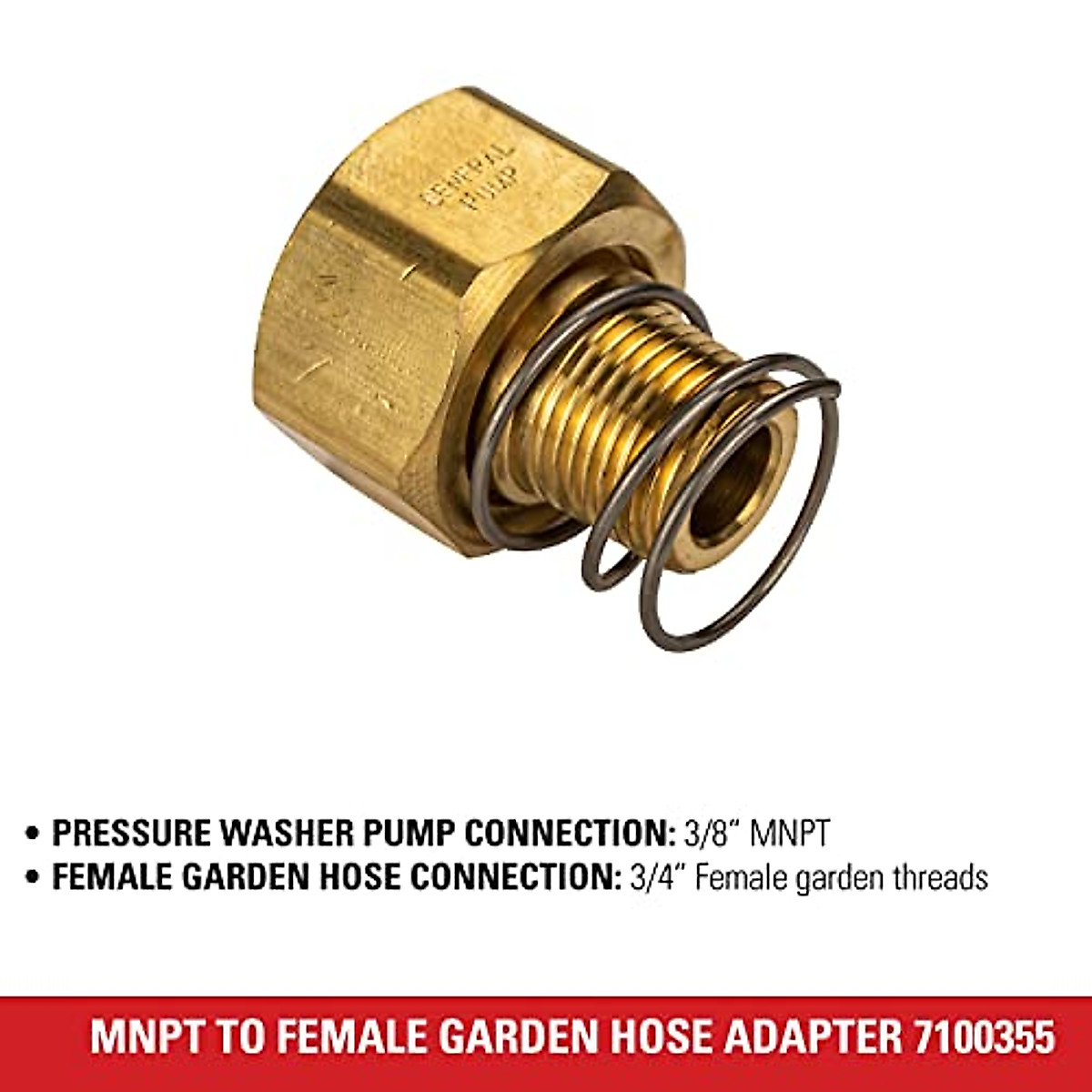 Simpson Cleaning 7100355 Replacement 3/4-Inch Female Garden Hose for Pressure Washer Pumps, 3/8-Inch MNPT, Gold
