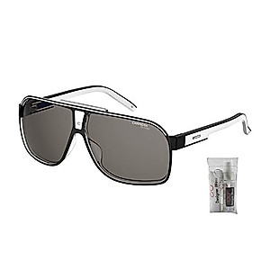 Carrera Grand Prix 2/S 07C5/M9 64M Black Crystal/Grey Polarized Rectangular Sunglasses For Men For Women+ BUNDLE with Designer iWear Eyewear Kit