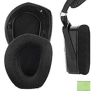 Geekria Comfort Velour Replacement Ear Pads for Sennheiser RS165, RS175, HDR165, HDR175, RS185, HDR185, RS195, HDR195 Headphones Ear Cushions, Headset Earpads, Ear Cups Repair Parts (Plastic Ring)