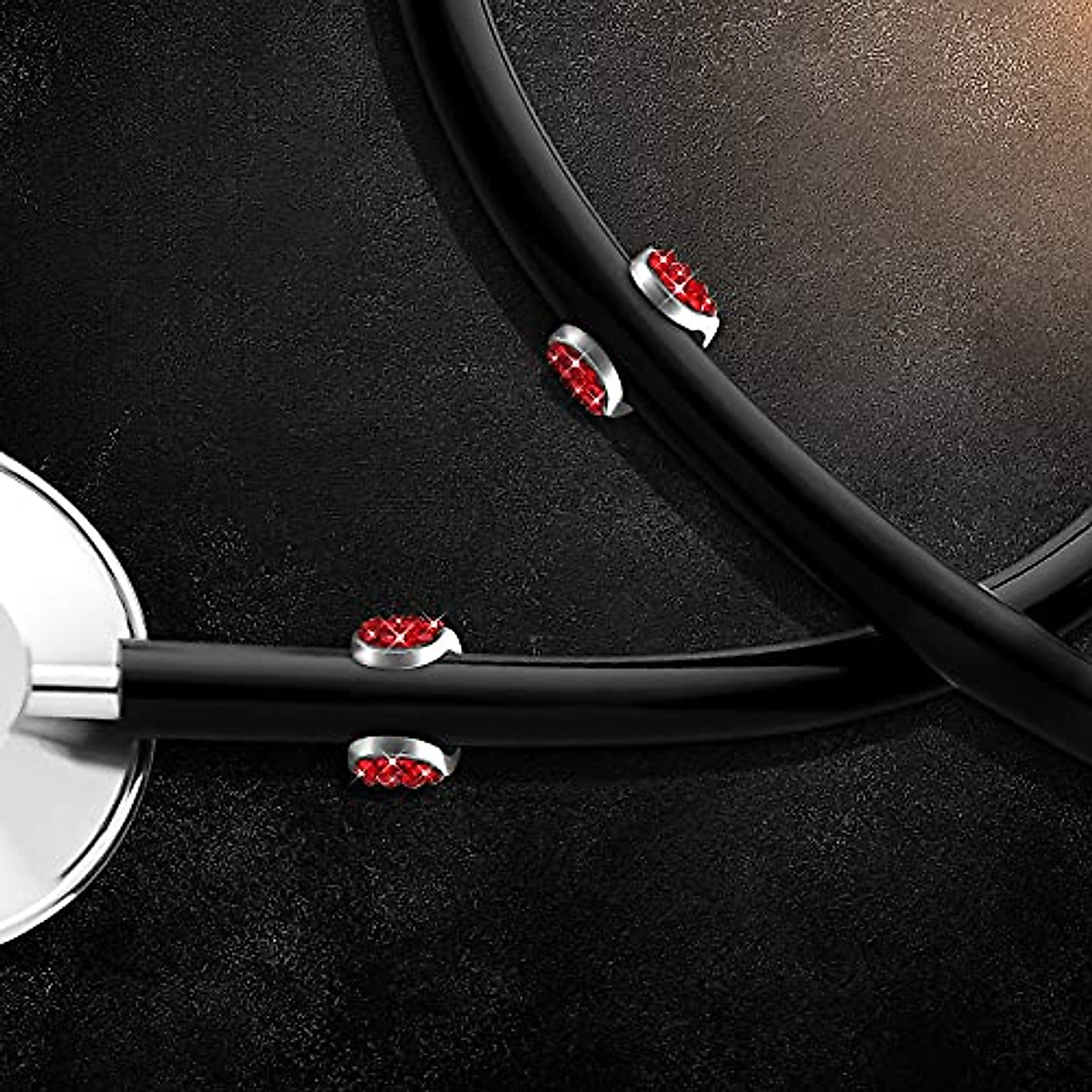 Soleebee Bling Crystal Stethoscope Charms,Crystal Stethoscope Decorations Hospital Nurse Personalized Gifts for Doctors (Red)