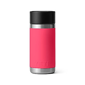 YETI Rambler 12 oz Bottle, Stainless Steel, Vacuum Insulated, with Hot Shot Cap, Bimini Pink