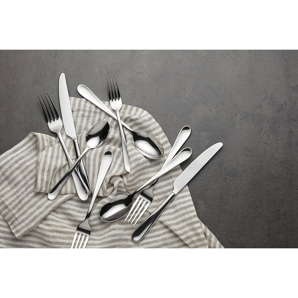 Oneida Grant Piece Everyday Flatware Set, 20 Count, Metallic