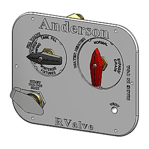 ABCO RV MANRV102-RF RV Water Service Panel with 4 Function Low Lead Brass Valve Supply & 2 Function Water Heater Bypass for Tank Filling & Maintenance