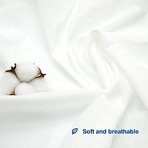 2 Yard White Cotton Fabric,Natural Cotton Poplin Fabric by The Yard,White Fabric,59 Inches Wide 100% Cotton Fabric,Soft Embroidery Muslin Quilting Fabric Material for Sewing Material Apparel Cloth