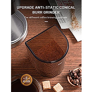 TWOMEOW Conical Burr Coffee Grinder Electric, Anti-static Coffee Bean Grinder with 24 Grind Settings for Espresso/Drip/Pour Over/Cold Brew/French Press Coffee Maker,Stainless Steel
