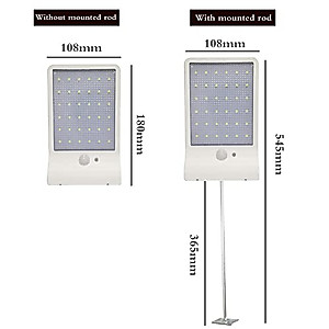 Solar Garden Lights 36 Solar Wall Lamp Outdoor LED Solar Light Waterproof PIR Motion Sensor Garden Lamp Multi-Modes,1,Black Body