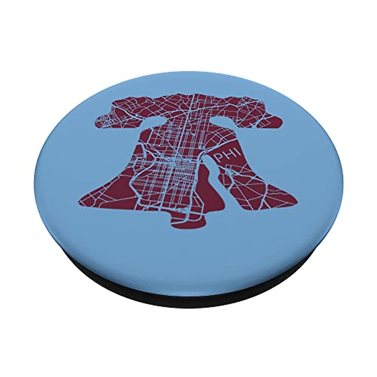 Philadelphia Street Map Liberty Bell Vintage Maroon Philly PopSockets Swappable PopGrip