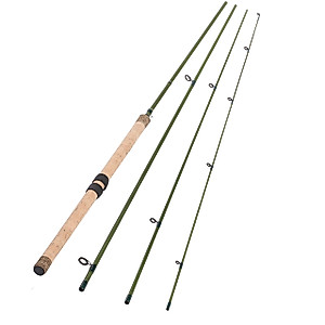 13ft 4 Pieces Carbon Fiber Sections Centerpin Float Fishing Rod Wooden Handle Steelhead Fishing Light LINE WT 6-10lbs