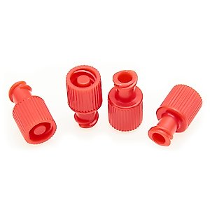 Dispense All - DMF Cap - Dual Male-female Luer Lock Cap, Non-sterile (Red, 25)