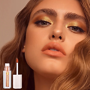 Rosarden Glitter Liquid Eyeshadow, Glitter Eyeshadow, Face Glitter, Liquid Eyeshadow,Metallic Eye Shadow, Long Lasting, Quick-Drying, Waterproof Orange Glittering Eye Shadow For Women