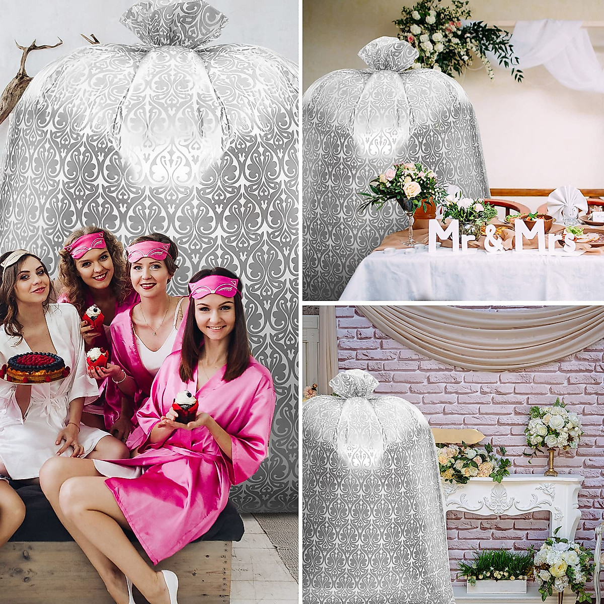 Teling 2 Pcs 80 x 60 In Jumbo Bike Gift Bags christmas giant Plastic Gift Bags Extra Large Bicycle Bags for Heavy Large Gift Weddings Birthdays Engagement Party