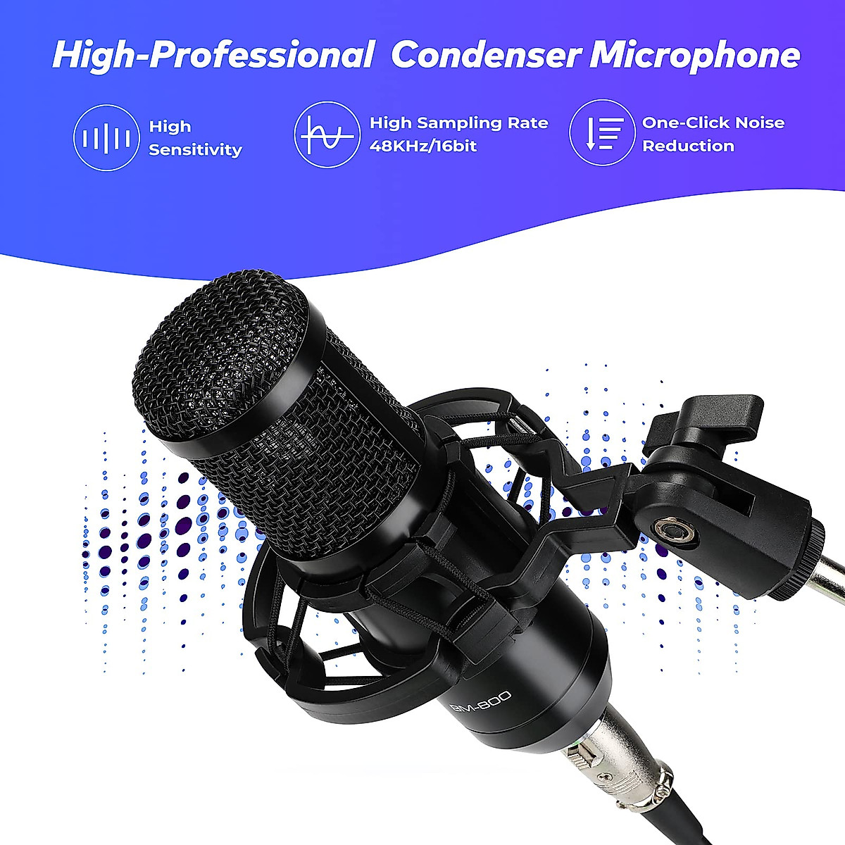 Asmuse Podcast Equipment Bundle, BM800 Condenser Podcast Microphone Bundle Kit with Live Sound Card, Streaming Audio Mixer Studio All-in-one Beginner Podcast Package for Recording YouTube TikTok