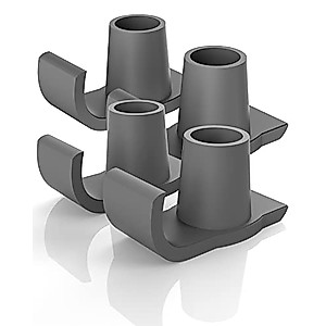 Agrish 4-Pack Walker Glide Skis - Durable and Smooth Rolling Mobility Aid Accessory for 1 1/8 Inch Tubes - Universal Fit Walker Feet Replacement, 4 Counts