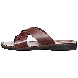 Jerusalem Sandals Jesse - Leather Woven Strap Sandal - Brown