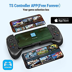 TISHORE Mobile Gaming Controller for iPhone-With a Hard Travel Case Bluetooth Wireless Gamepad 25 Hours Ultra-Long Standby- Xbox Cloud, Steam Link, PS Remote Play,GeForce Now, MFi Apple Arcade Games