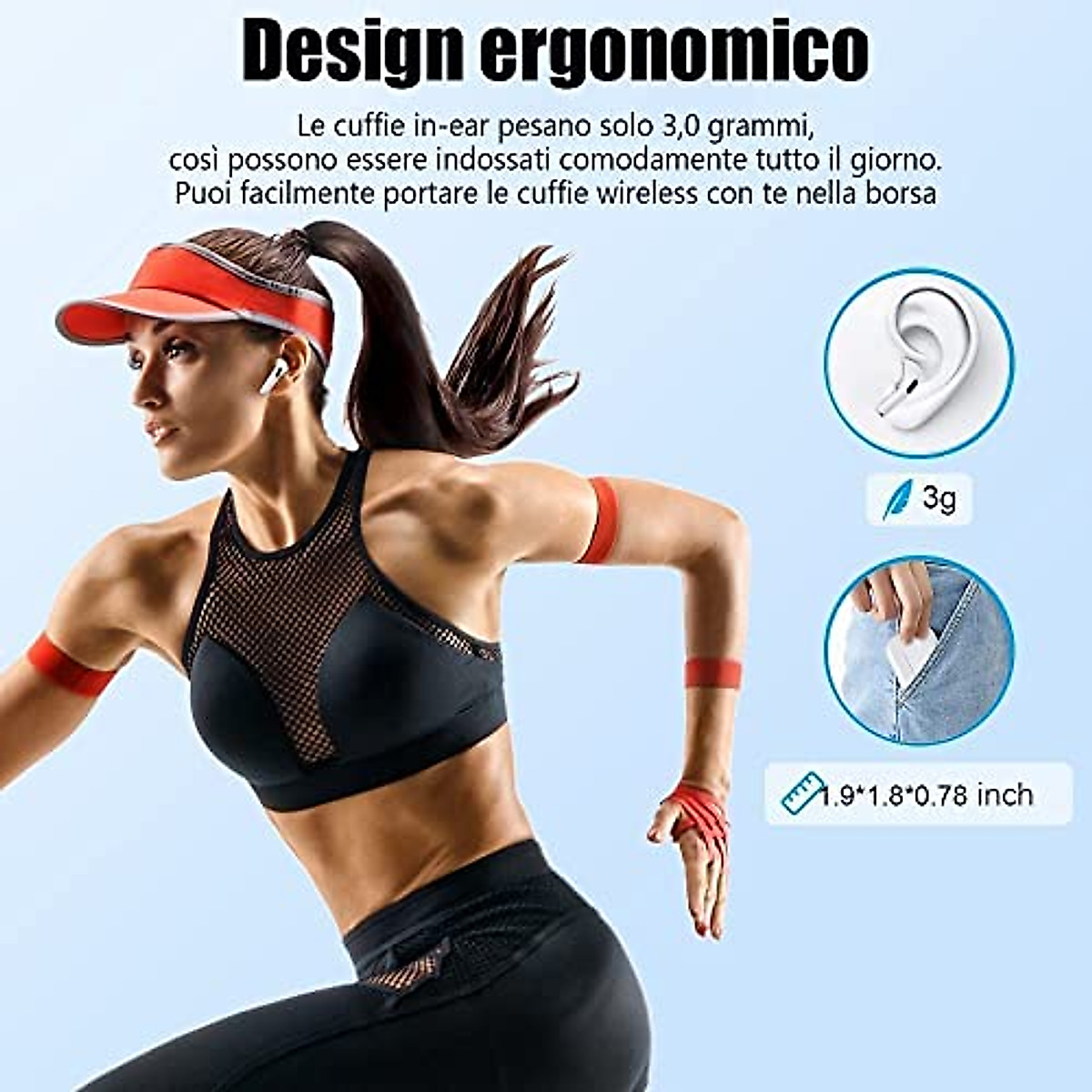 Wireless Earbuds,Bluetooth 5.3 Headphones Noise Cancelling Air Buds Pods 3D Stereo Ear pods in-Ear Ear Bud Built-in Mic IPX7 Waterproof Earphones Sport Headsets for iPhone/Samsung/airpod Case/Android