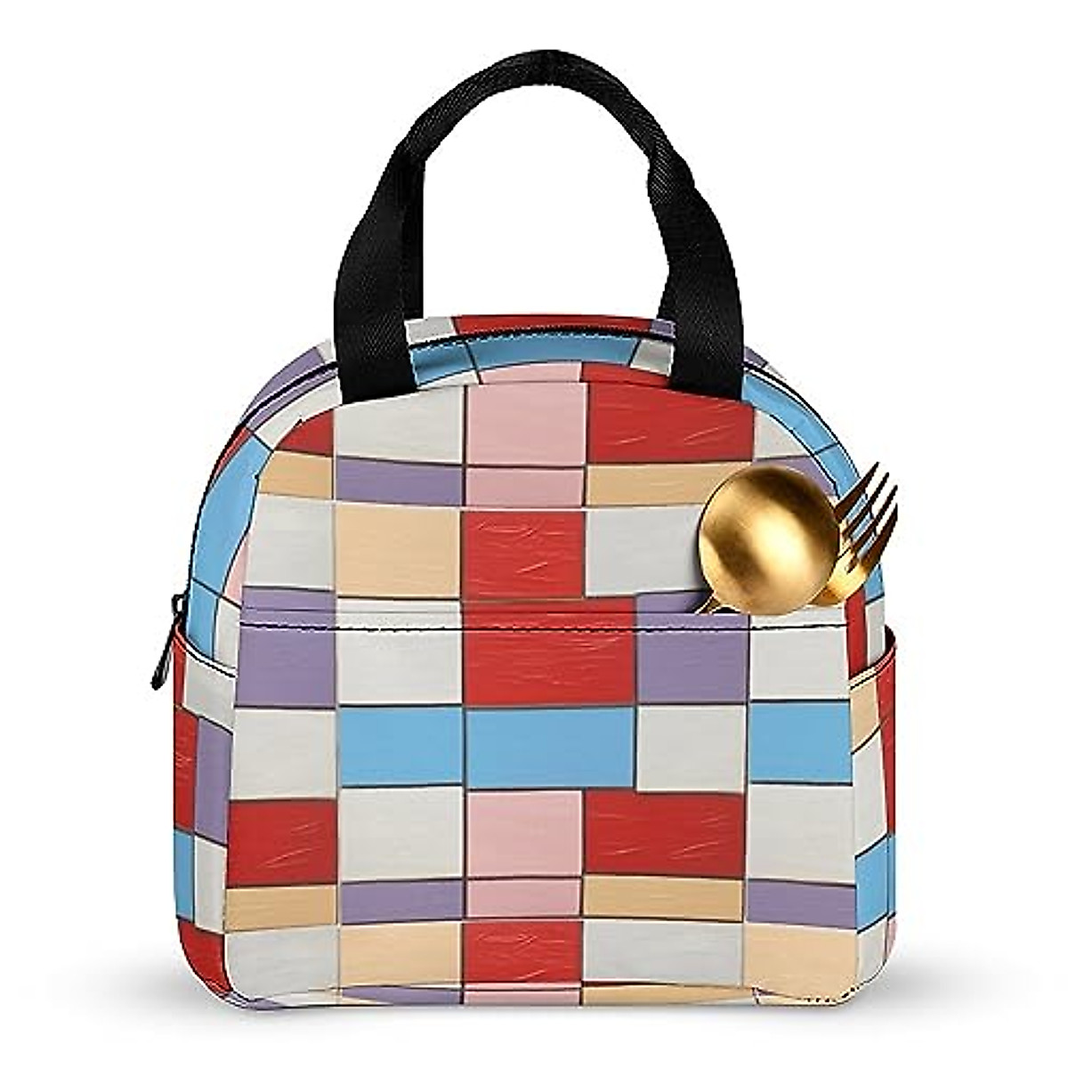 LUCYSMARTSHOP Pink Small Lunch Bag Flower LunchBox for Girl Teen Cute Small Bag,Children Girl Christmas Wishes, Teen Girl 10-12 Christmas Gifts Girl BigKid Gift Idea (Pink Tuilp Checkerboard)