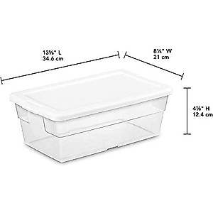 Sterilite Storage Box 13.5 X 8.3 X 4.8, 6 Qt. Clear - Pack of 2